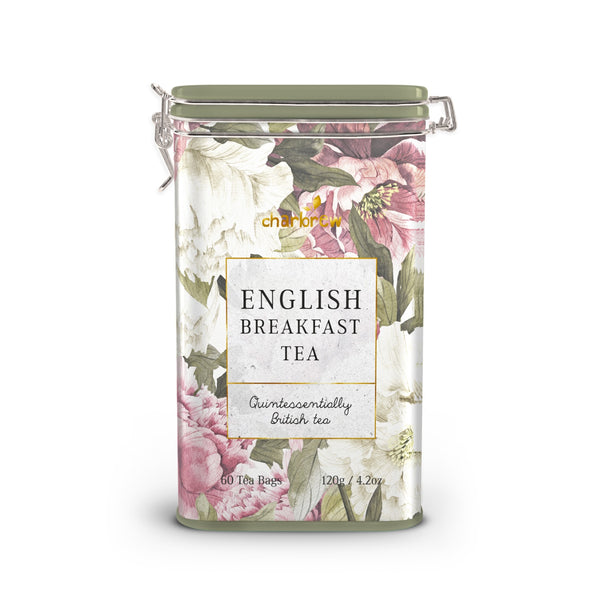 Spring Floral English Breakfast Metal Tea Tin - 60 Teabags – Charbrew Tea