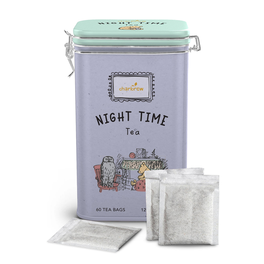 Night Time Winnie Tea Tin – 60 Teabags Black Tea Blend – Charbrew Tea