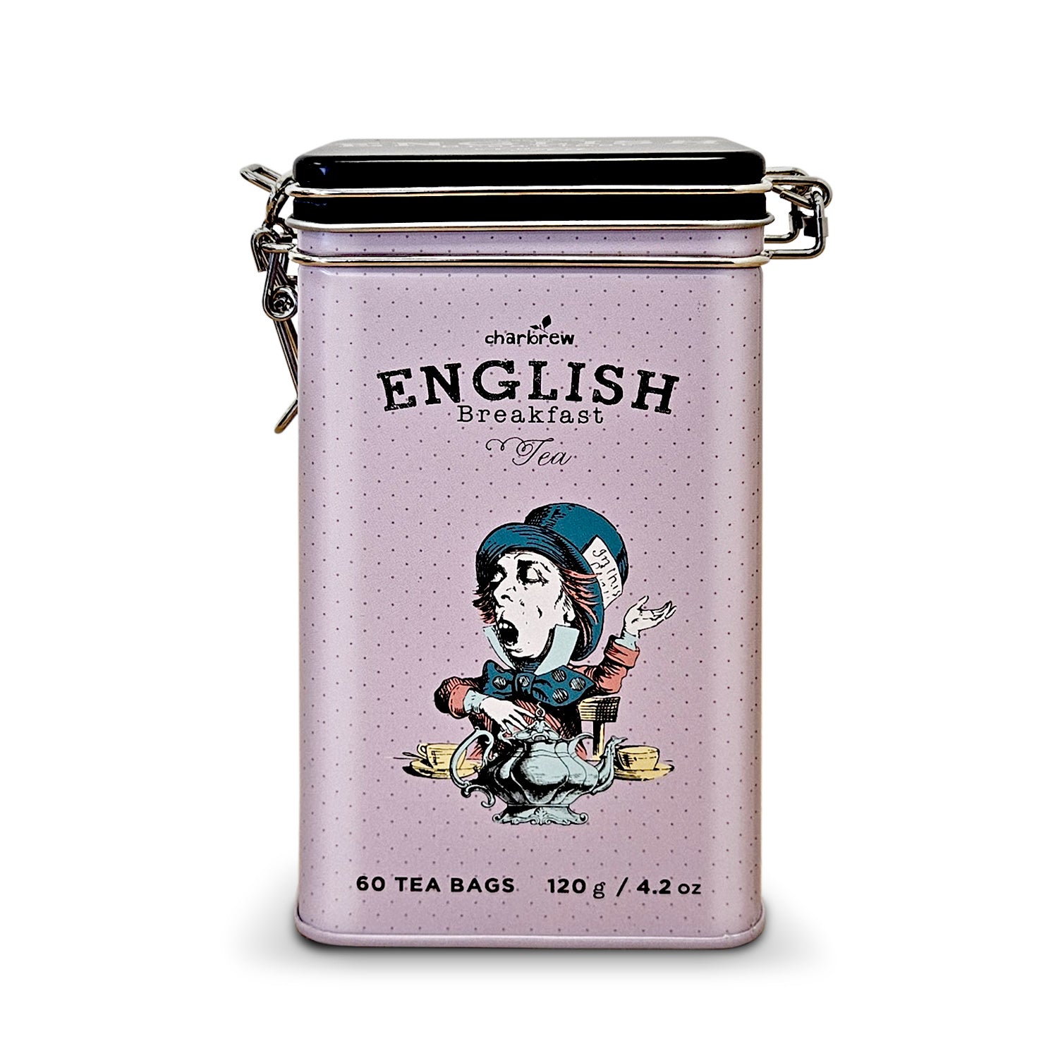 Mad Hatter English Breakfast Tea Tin - 60 Teabags – Charbrew Tea