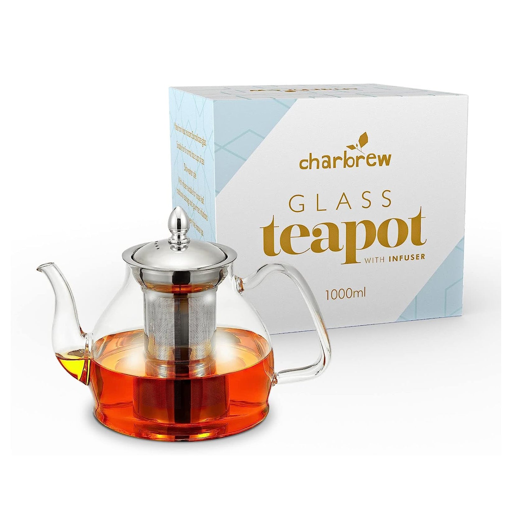 Glass Tea Pot With Infuser 1000ml – Charbrew Tea